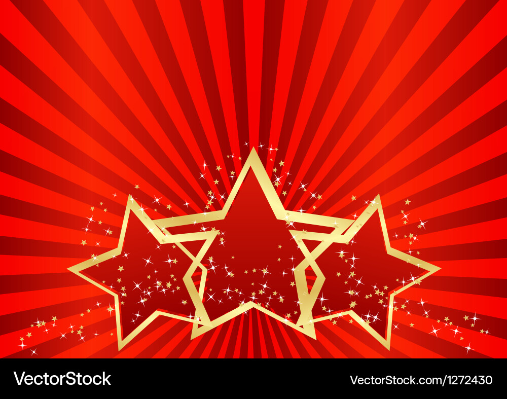 Greeting card with red stars Royalty Free Vector Image
