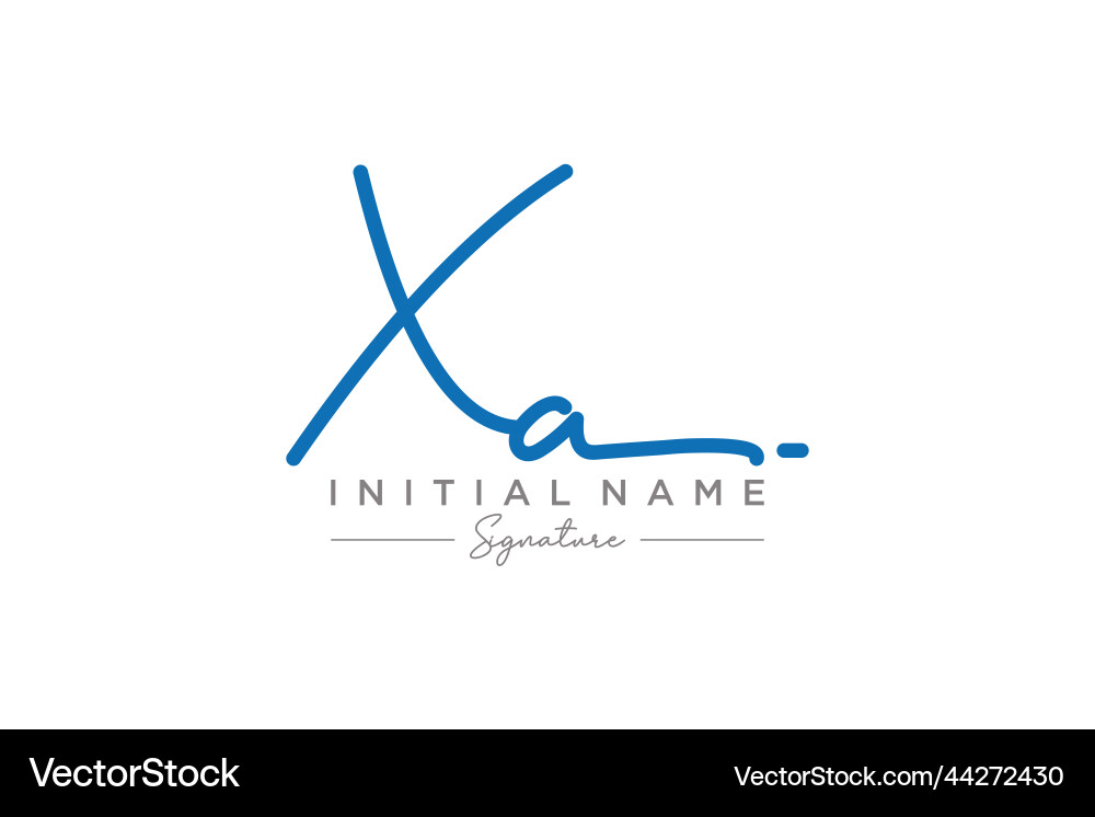 Initial xa signature logo template hand drawn Vector Image