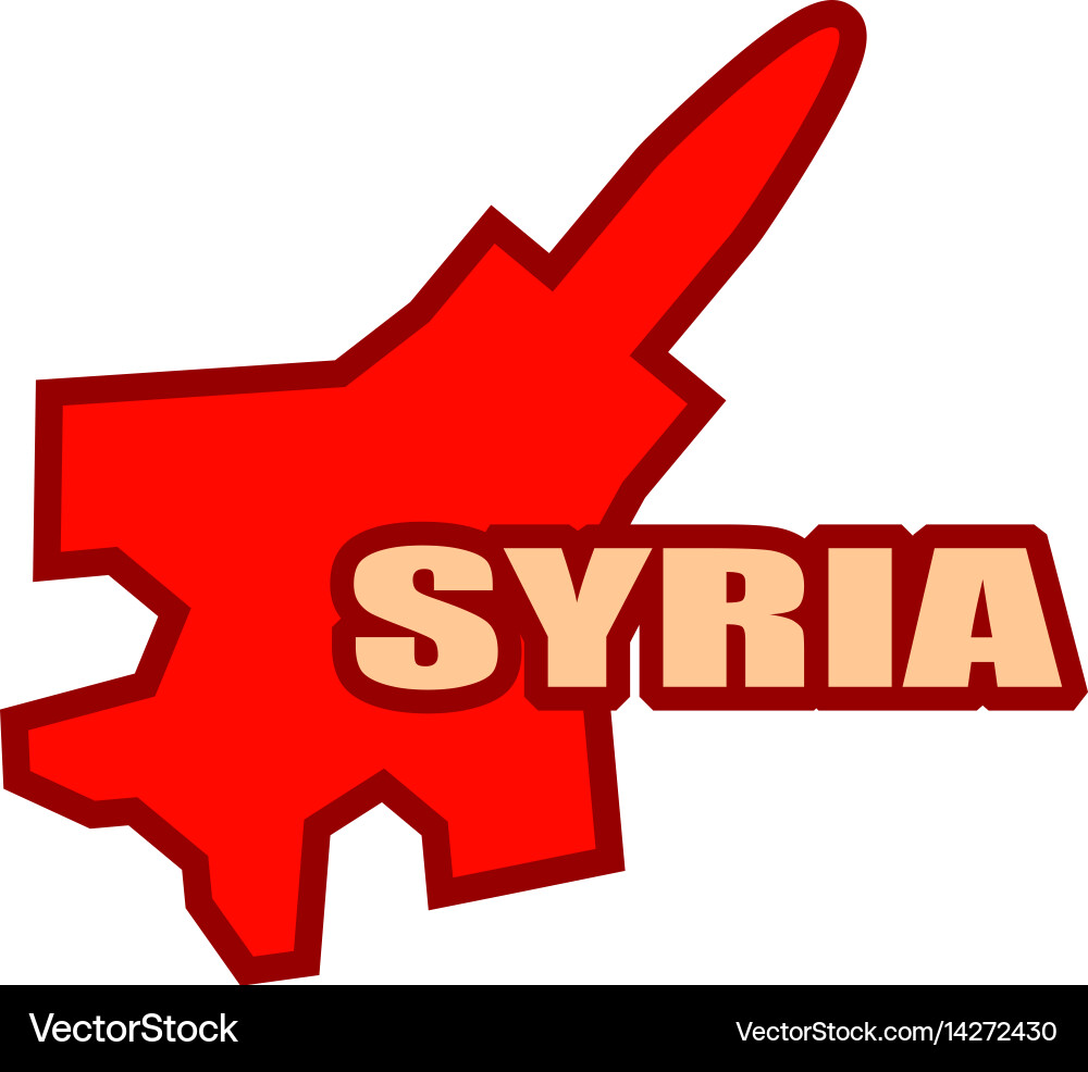 Jet bomber outline model and syria text Royalty Free Vector