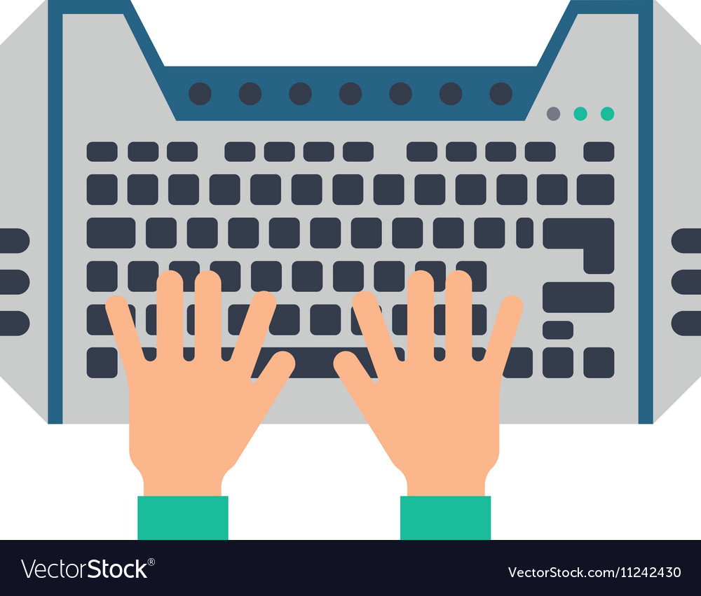 Keyboard hands Royalty Free Vector Image - VectorStock