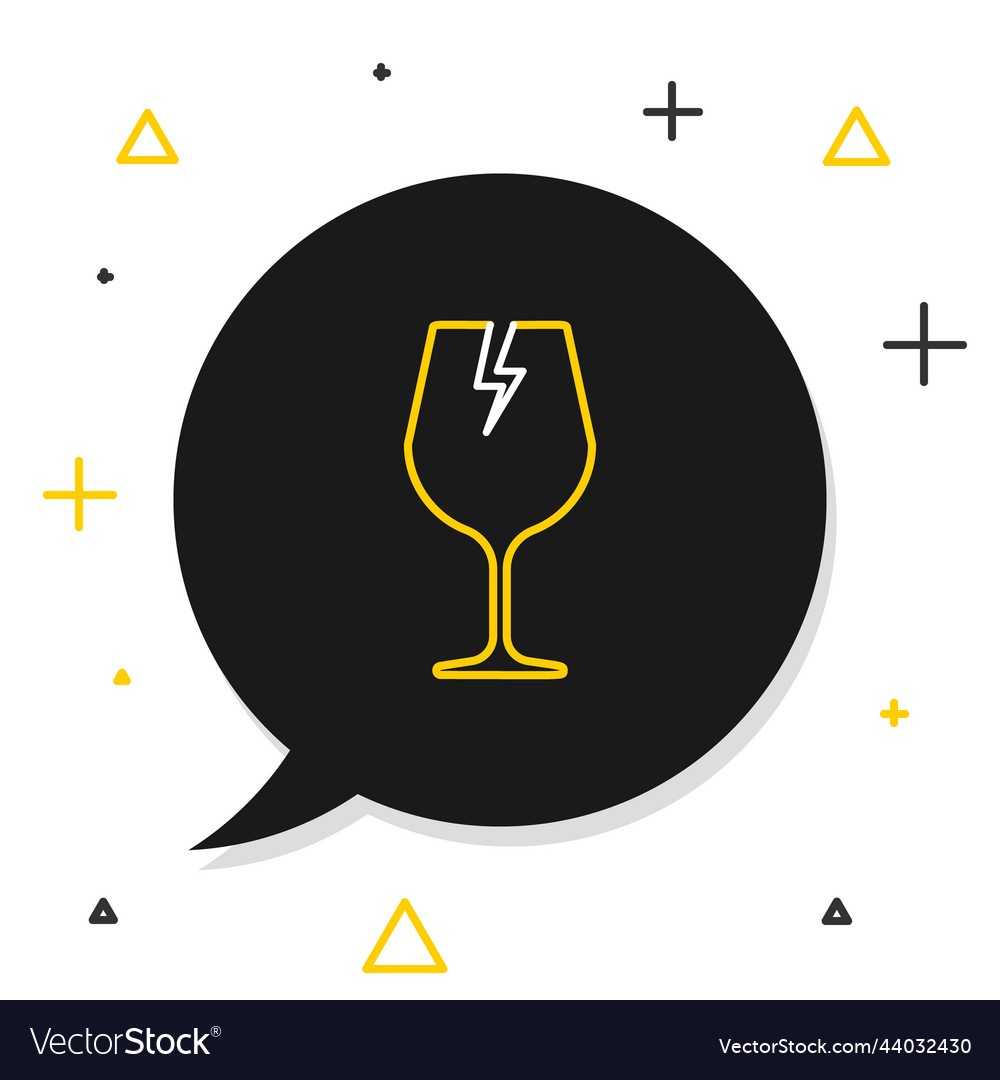 Line fragile broken glass symbol for delivery Vector Image