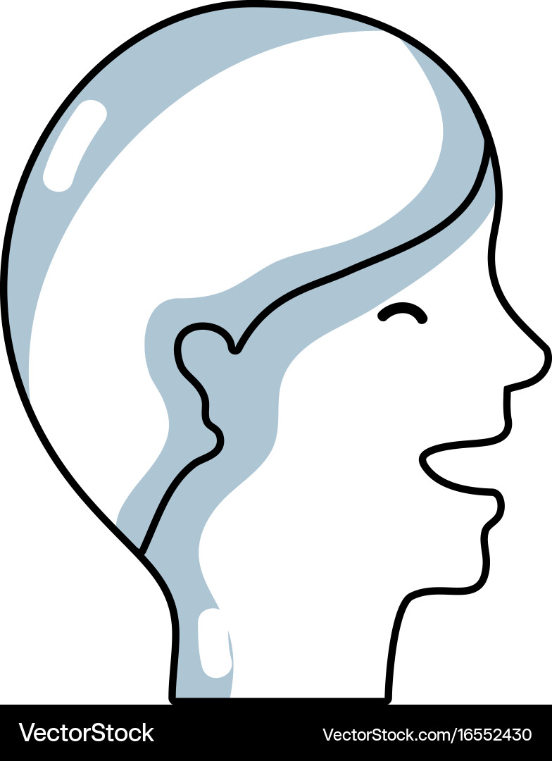 Line man head with hairstyle design Royalty Free Vector