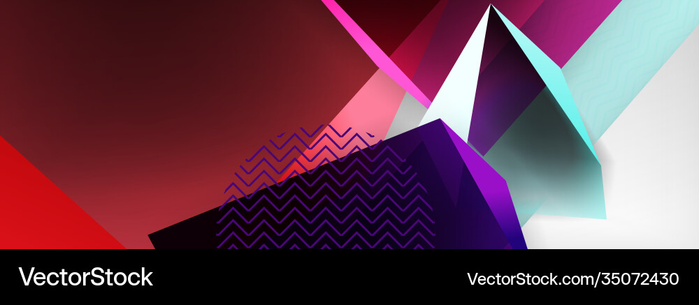Low poly 3d geometric shapes minimal abstract Vector Image