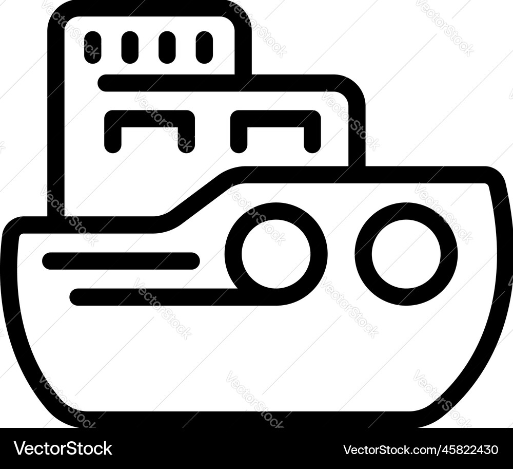 Ocean guard icon outline ship rescue Royalty Free Vector