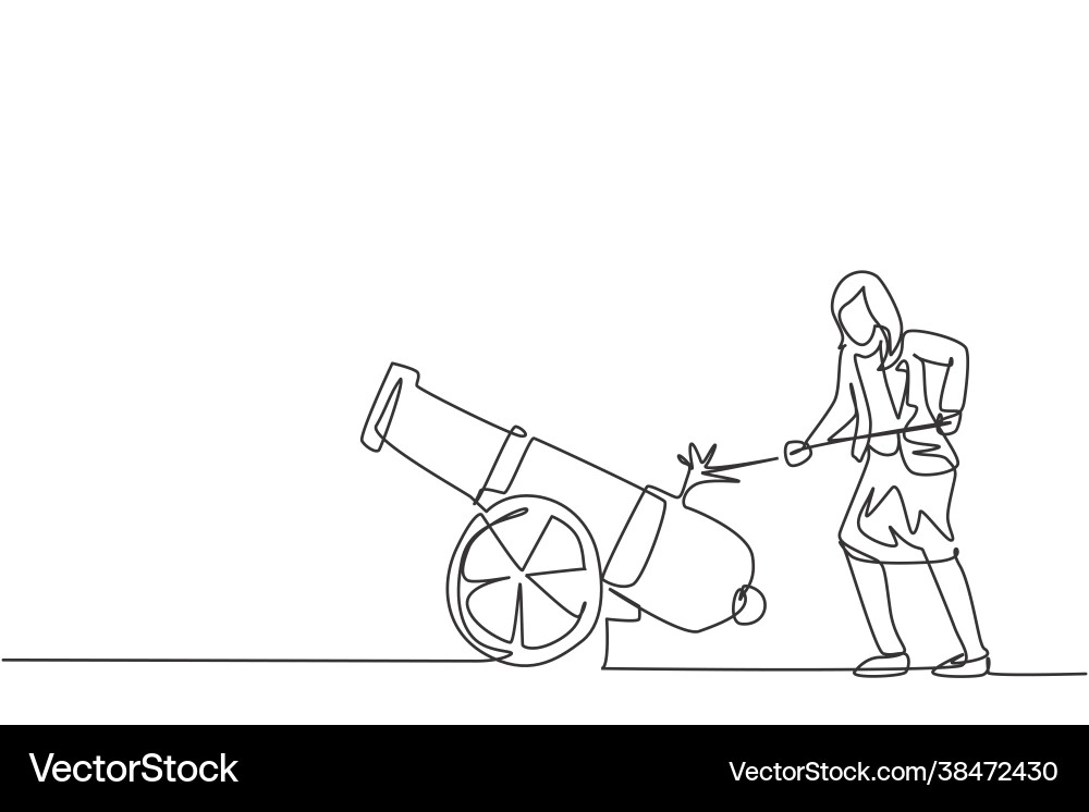 Single one line drawing young smart business Vector Image