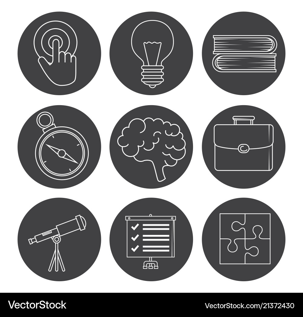 Start up business set icons Royalty Free Vector Image
