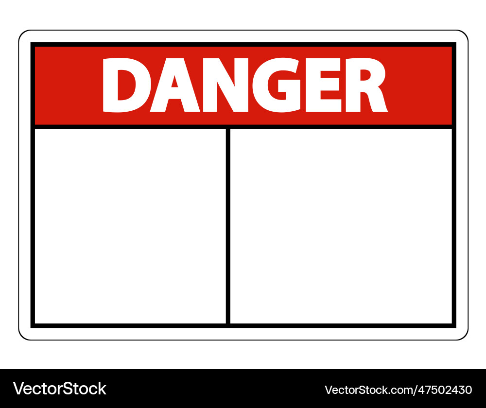 Symbol danger sign label on white background Vector Image