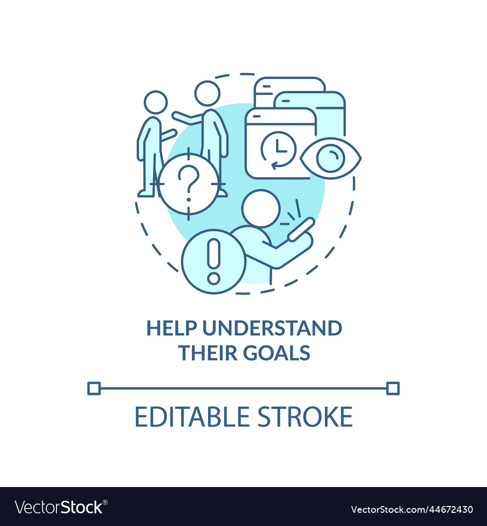 Understand goals turquoise concept icon Royalty Free Vector Understand goals turquoise concept icon Royalty Free Vector
