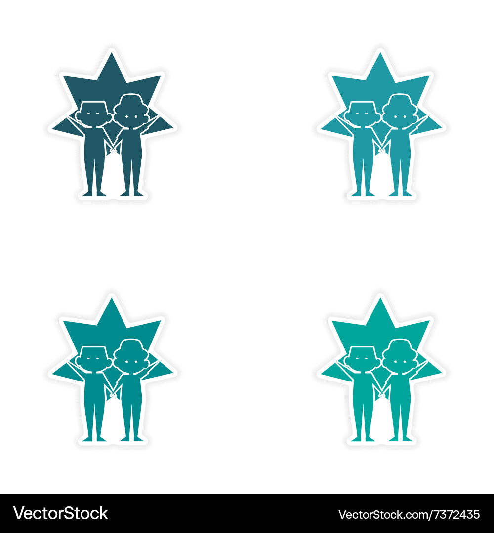 Assembly realistic sticker design on paper best Vector Image