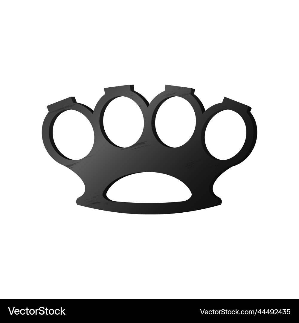 Black brass knuckles template aggressive fist Vector Image
