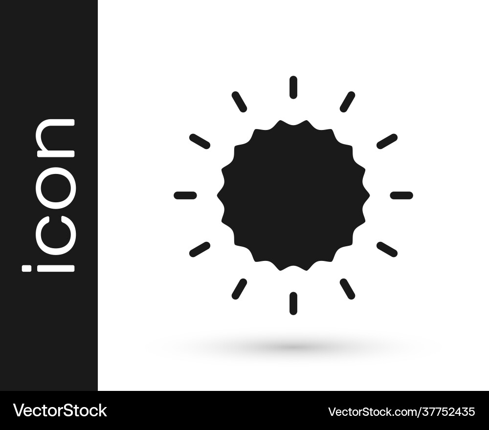 Black sun icon isolated on white background Vector Image