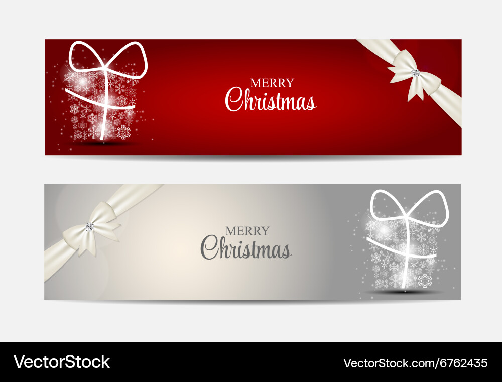 Christmas snowflakes website header and banner set