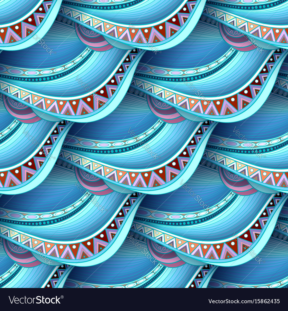 Colored wave seamless pattern Royalty Free Vector Image