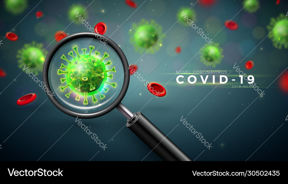 Covid-19 coronavirus outbreak design with virus Vector Image