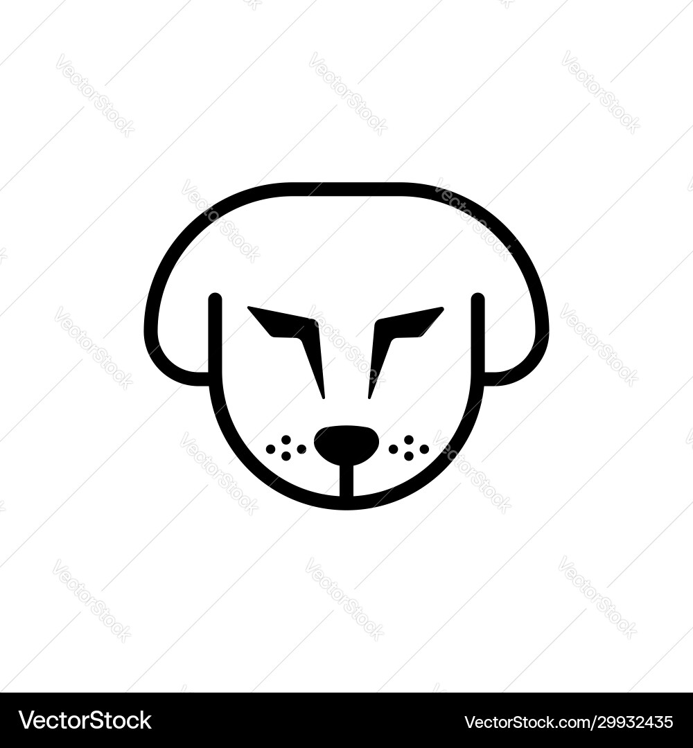 Dog face icon isolated on white background Vector Image