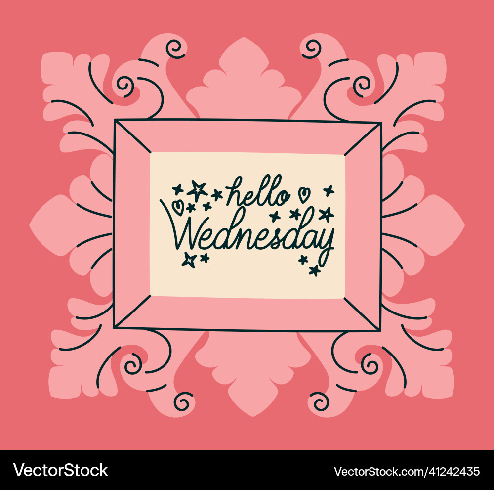 Frame of hello wednesday Royalty Free Vector Image