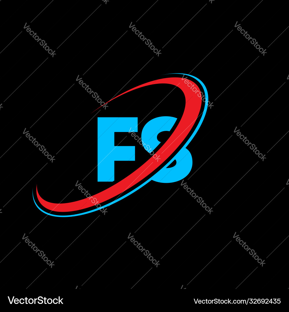 Fs f s letter logo design initial Royalty Free Vector Image