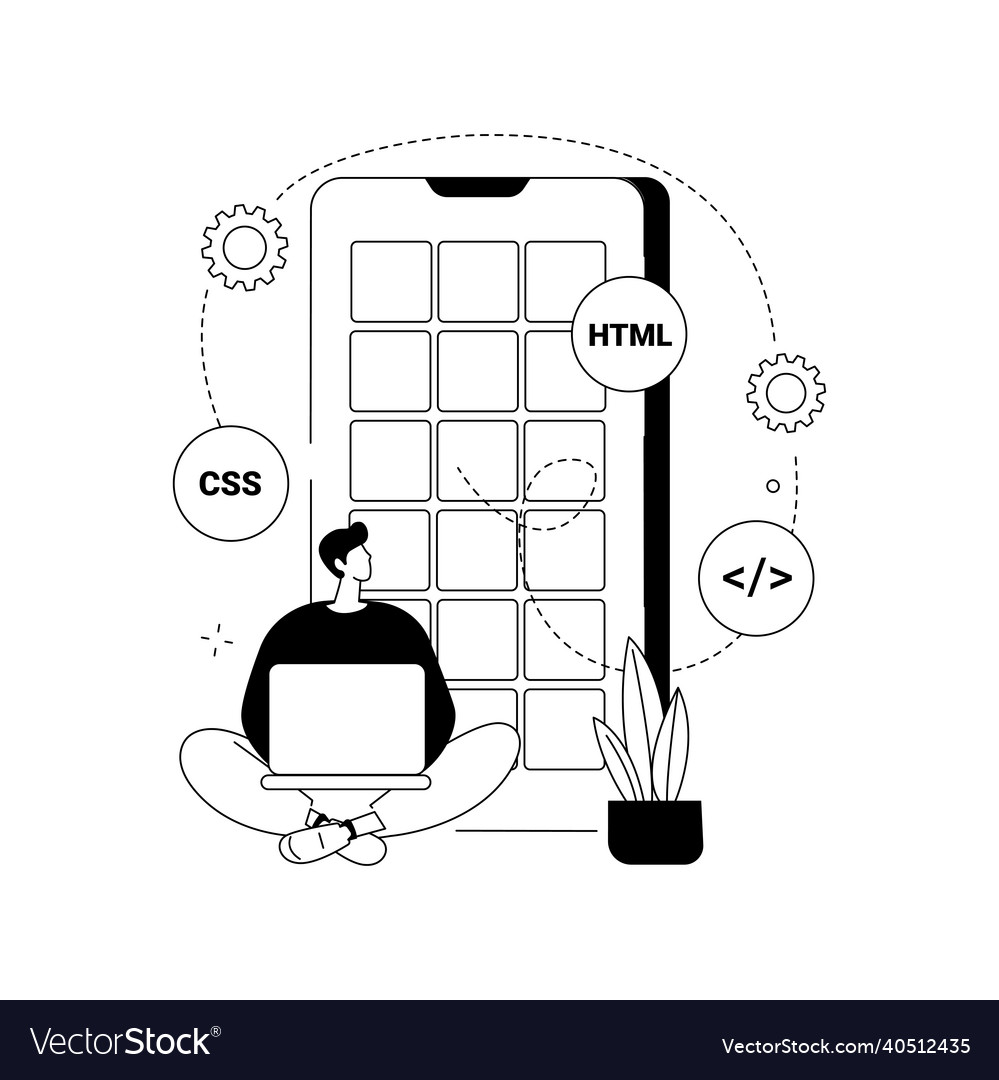 Hybrid mobile app abstract concept Royalty Free Vector Image