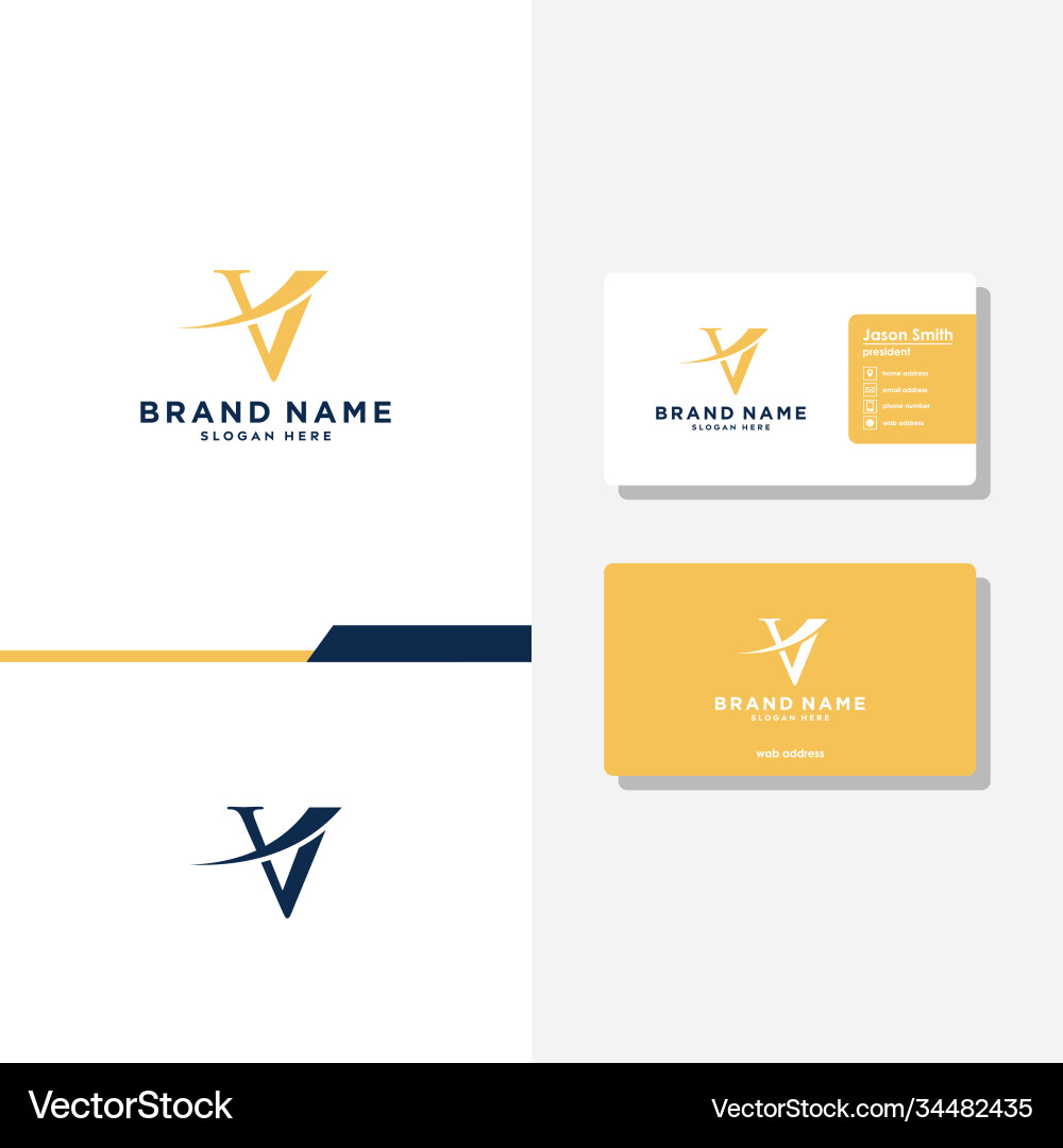 Letter v technology concept logo designs business Vector Image