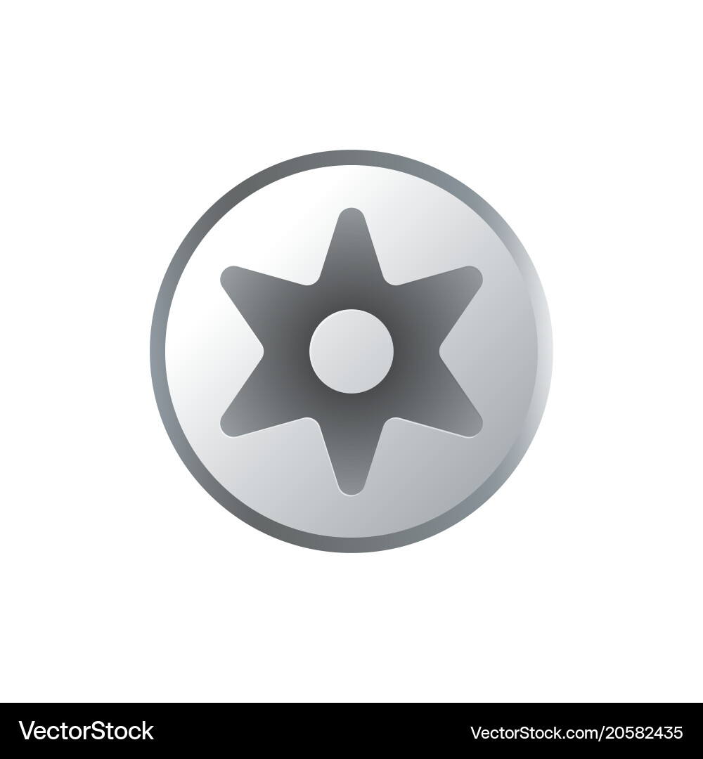 Metallic torx screw head isolated on white Vector Image
