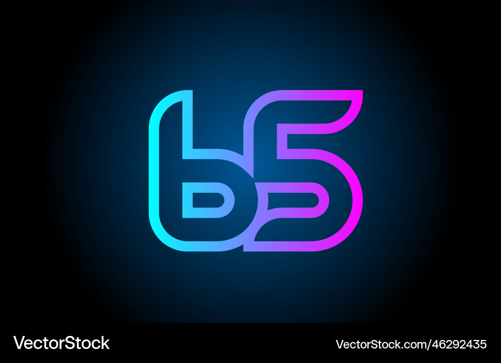 Pink line 65 number logo icon design creative Vector Image