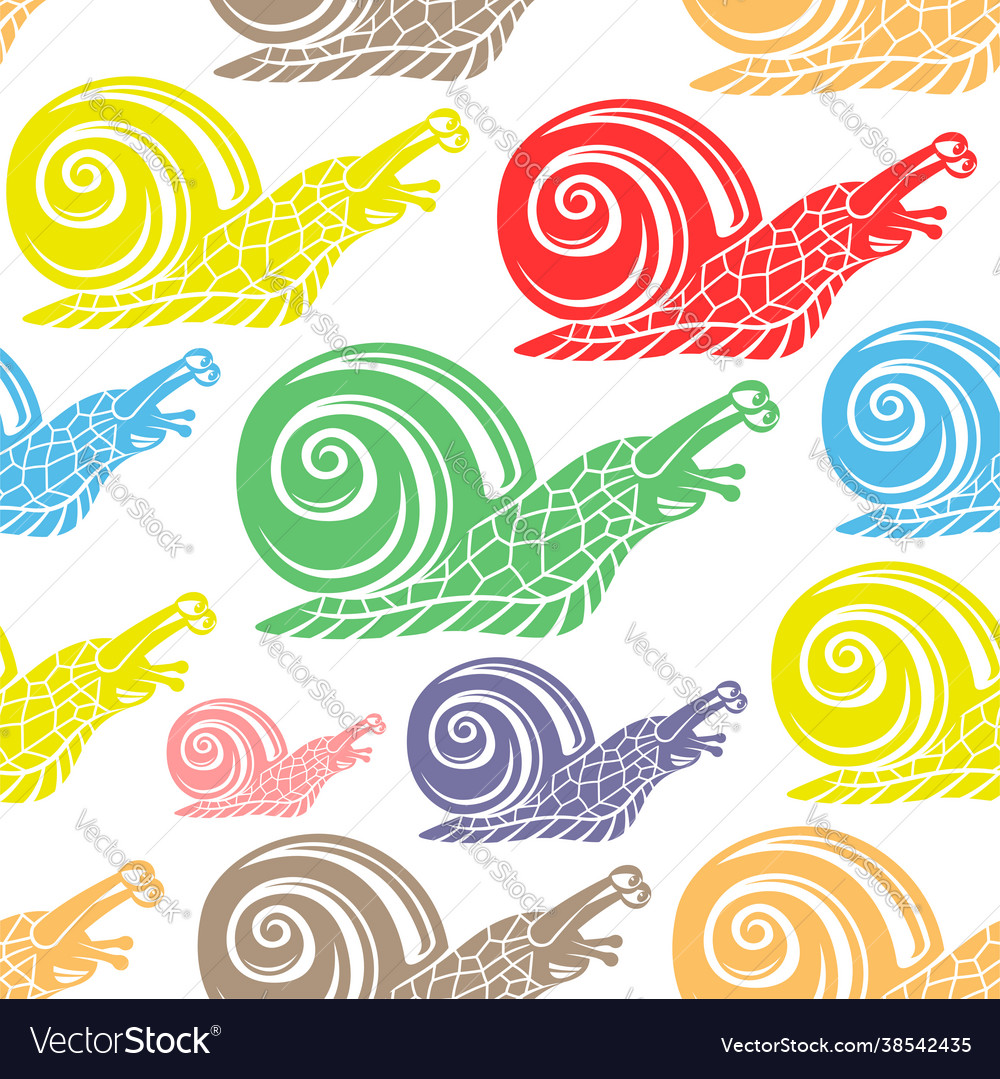 Seamless pattern with snails Royalty Free Vector Image
