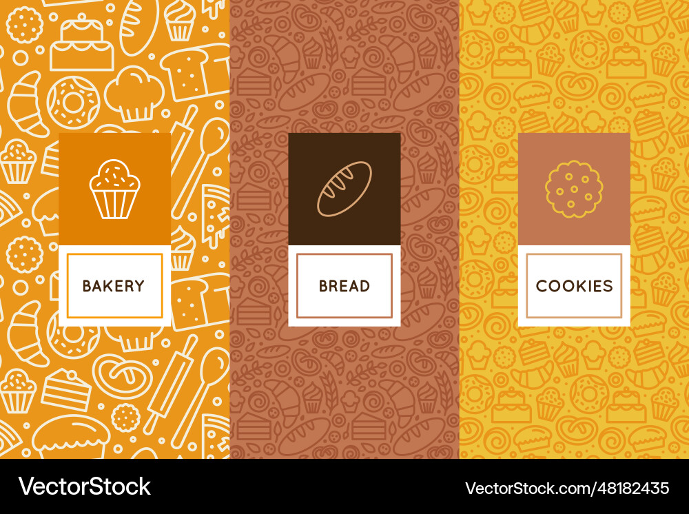 Set of design templates and elements for bakery Vector Image