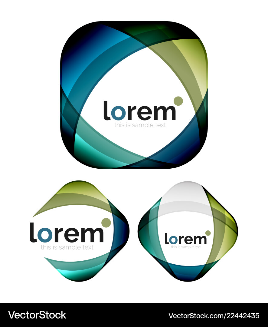 Set of geometric shape convergence logo design Vector Image