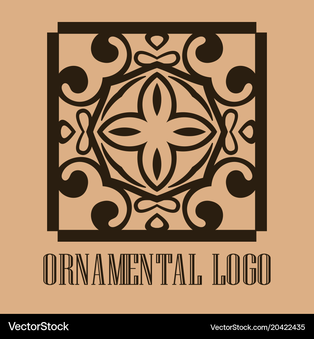 Vintage ornamental logo Royalty Free Vector Image