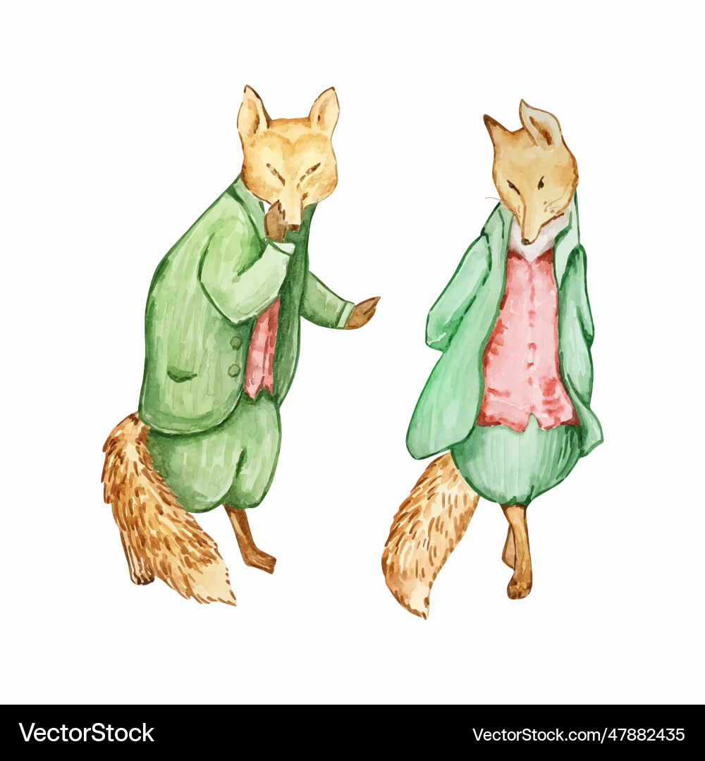 Watercolor friends peter rabbit Royalty Free Vector Image