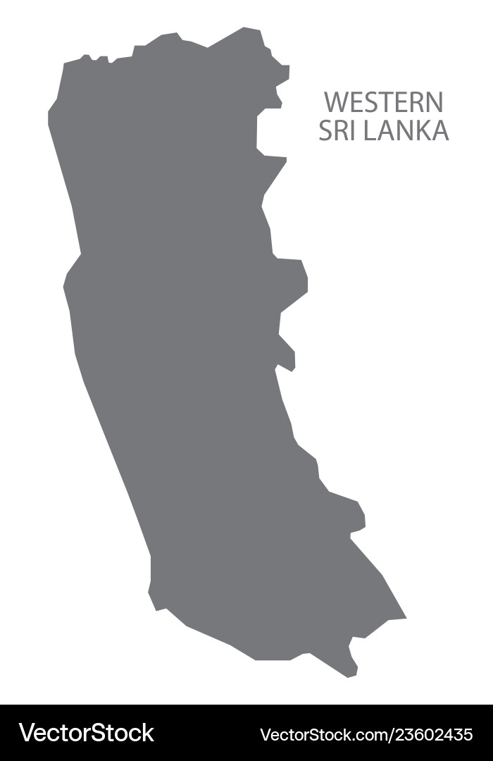 Western sri lanka map grey Royalty Free Vector Image