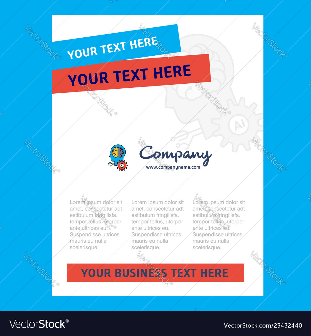 Artificial intelligence title page design Vector Image