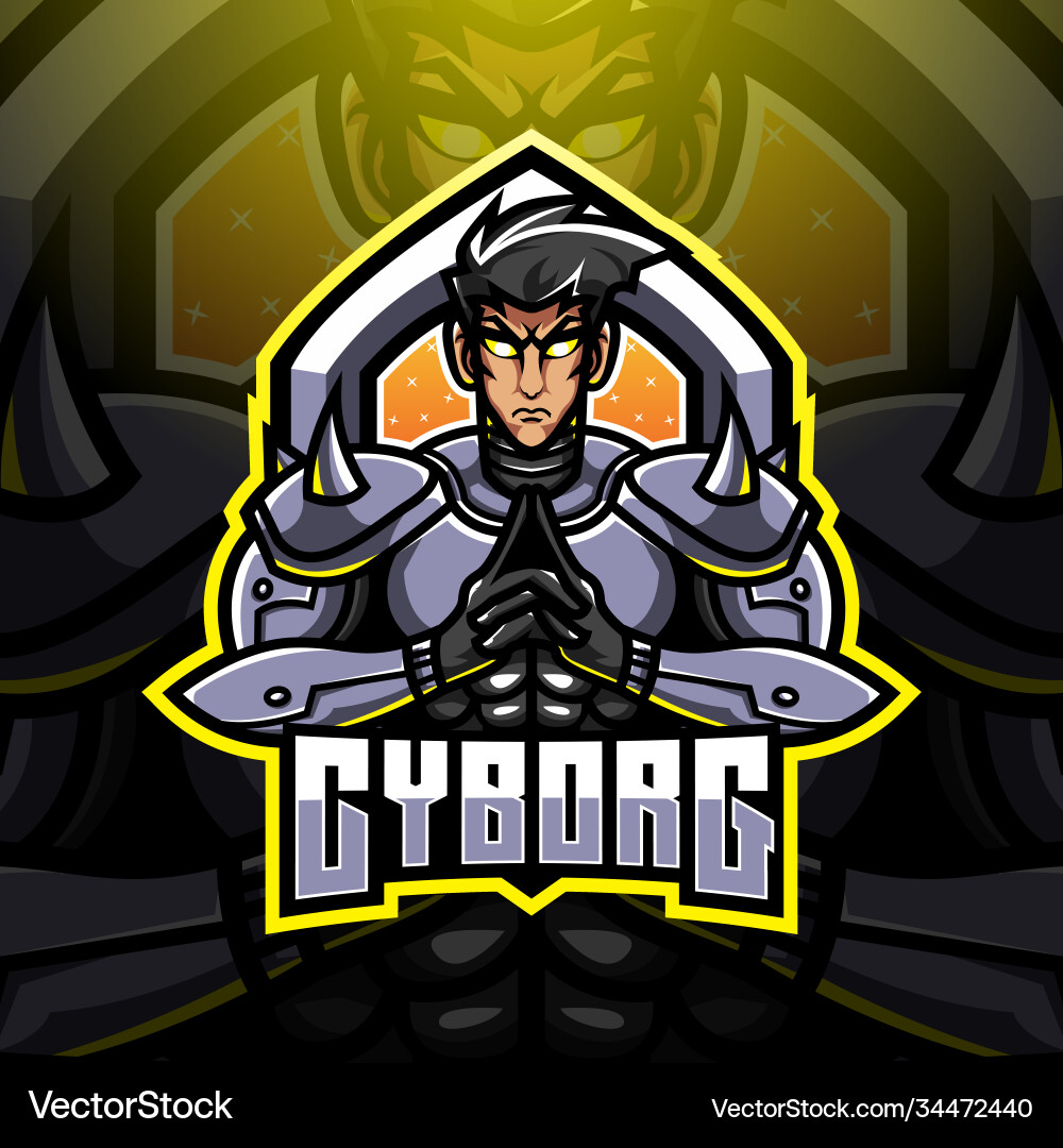 Cyborg esport mascot logo design Royalty Free Vector Image