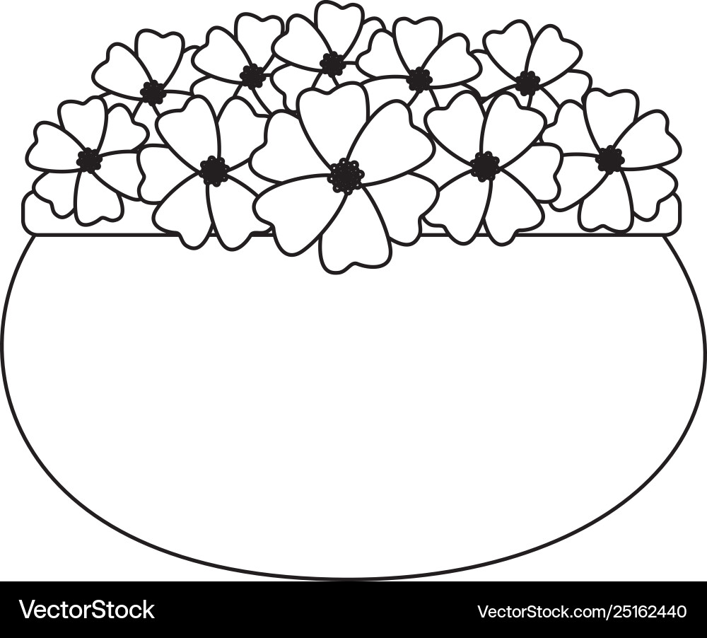 Floral decoration in ceramic pot Royalty Free Vector Image