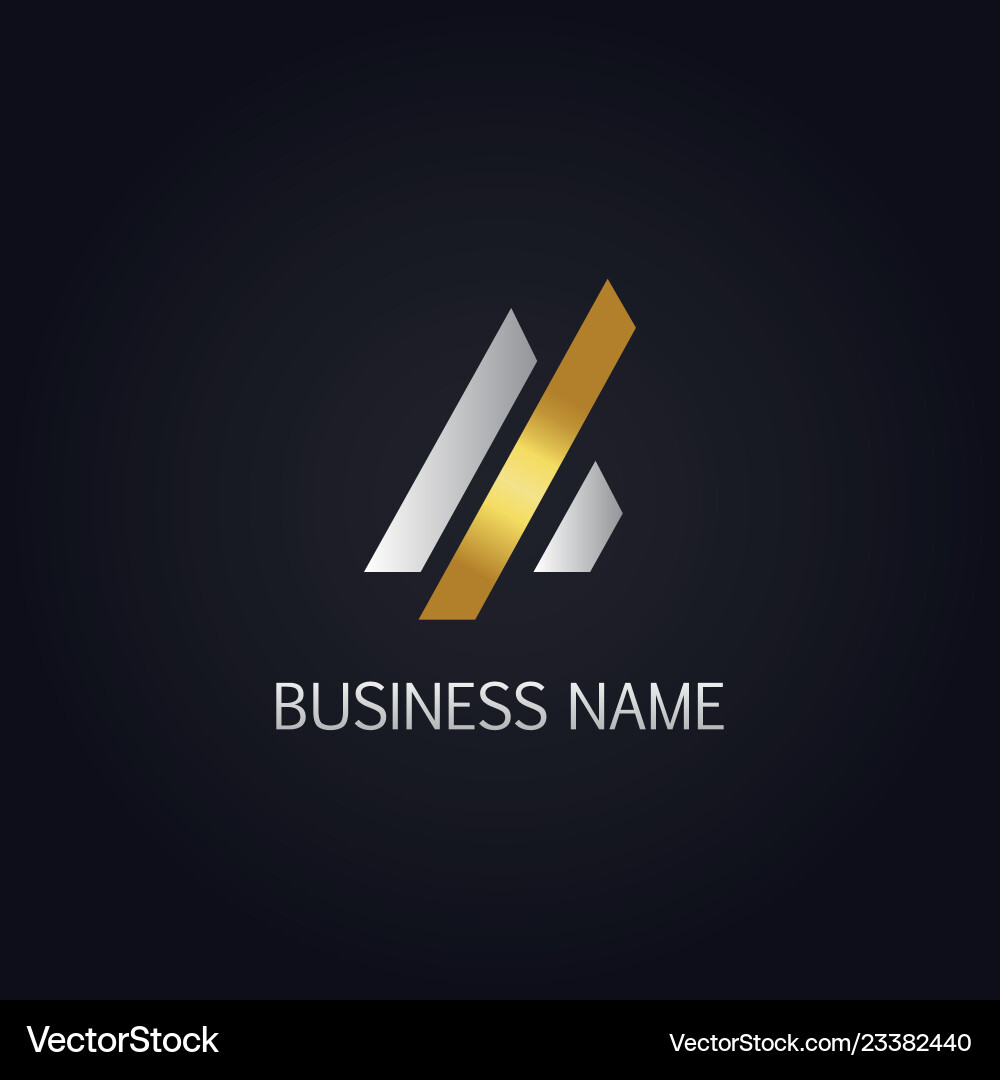 Gold line future business logo Royalty Free Vector Image