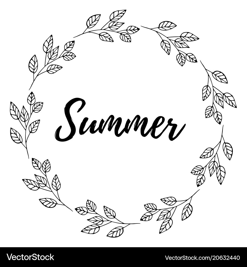 Hand drawn lettering summer card Royalty Free Vector Image