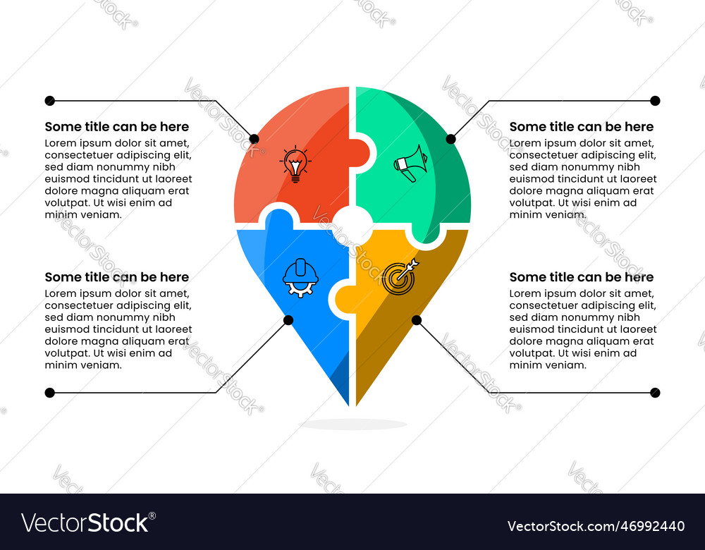 Infographic template pointer with 4 steps Vector Image
