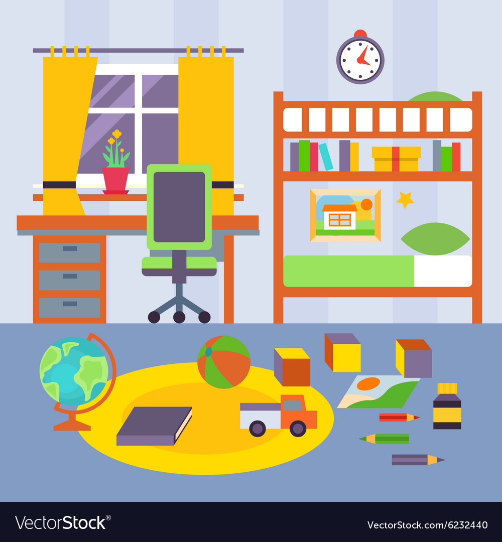 Kid Bedroom Royalty Free Vector Image - VectorStock
