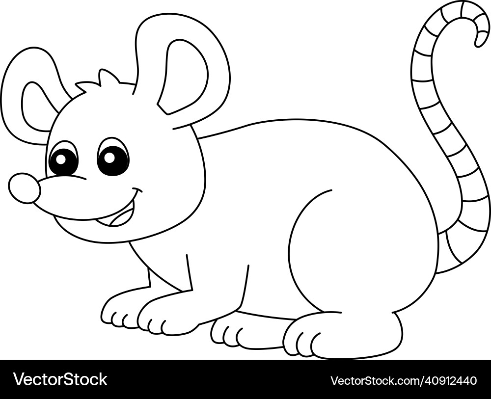 Mouse coloring page isolated for kids Royalty Free Vector