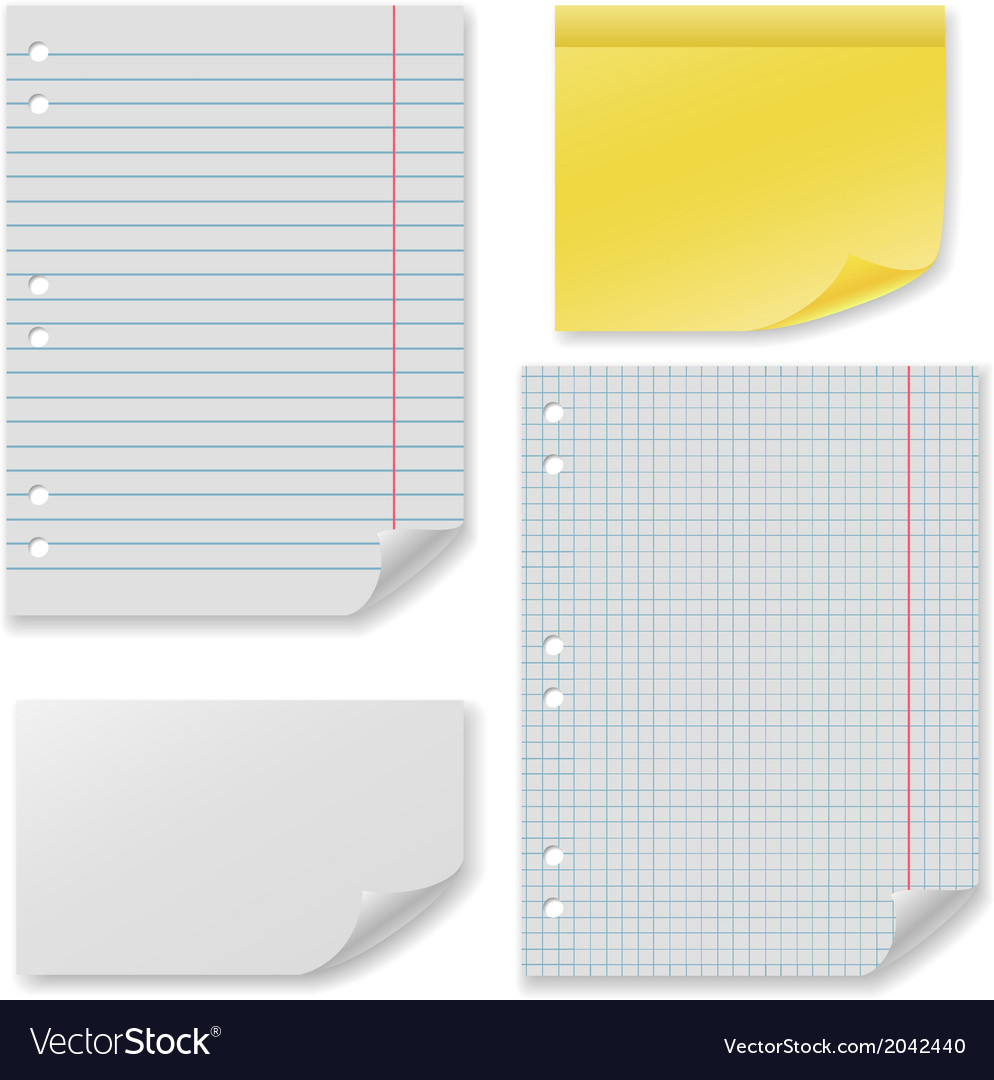 Note paper set Royalty Free Vector Image - VectorStock