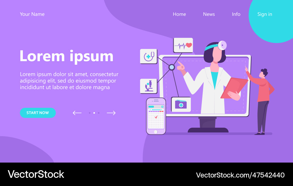 Online medical assistance Royalty Free Vector Image