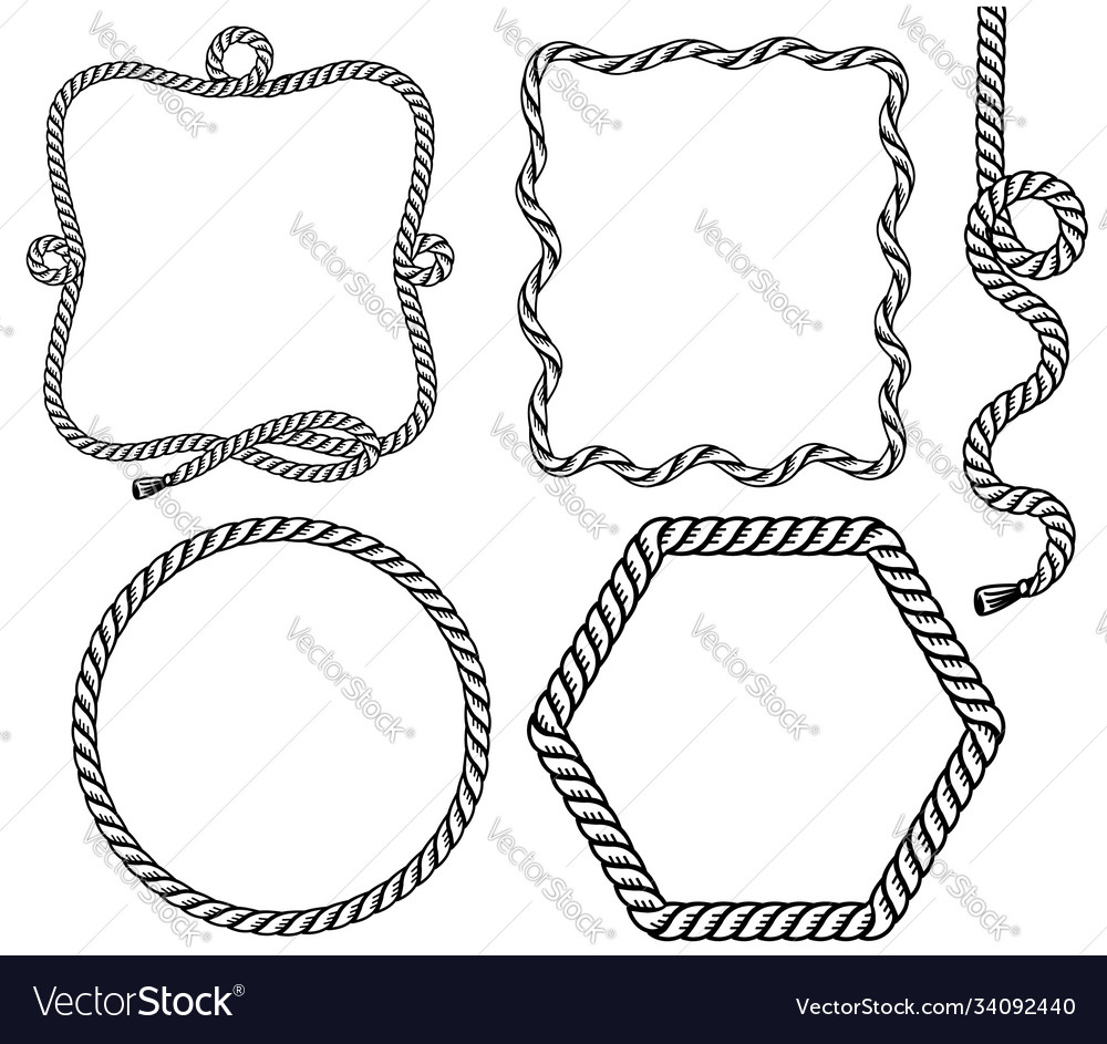 Rope frame set frames background Royalty Free Vector Image