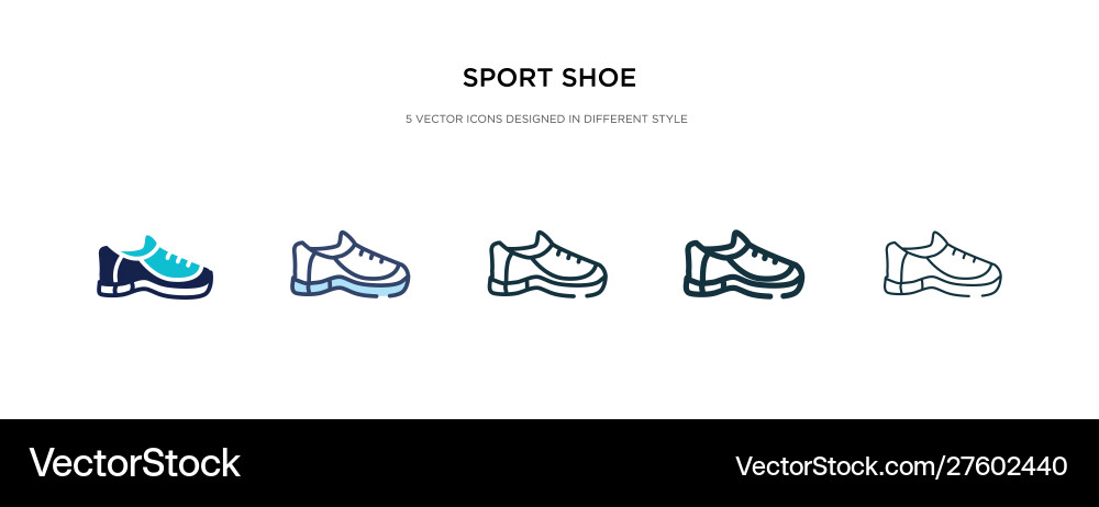 Sport shoe icon in different style two colored Vector Image