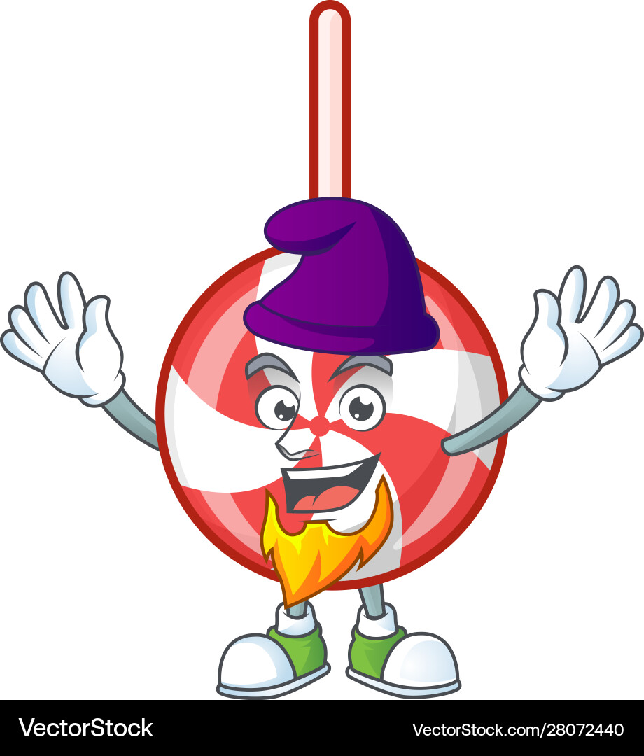 Striped peppermint candy mascot cartoon style Vector Image