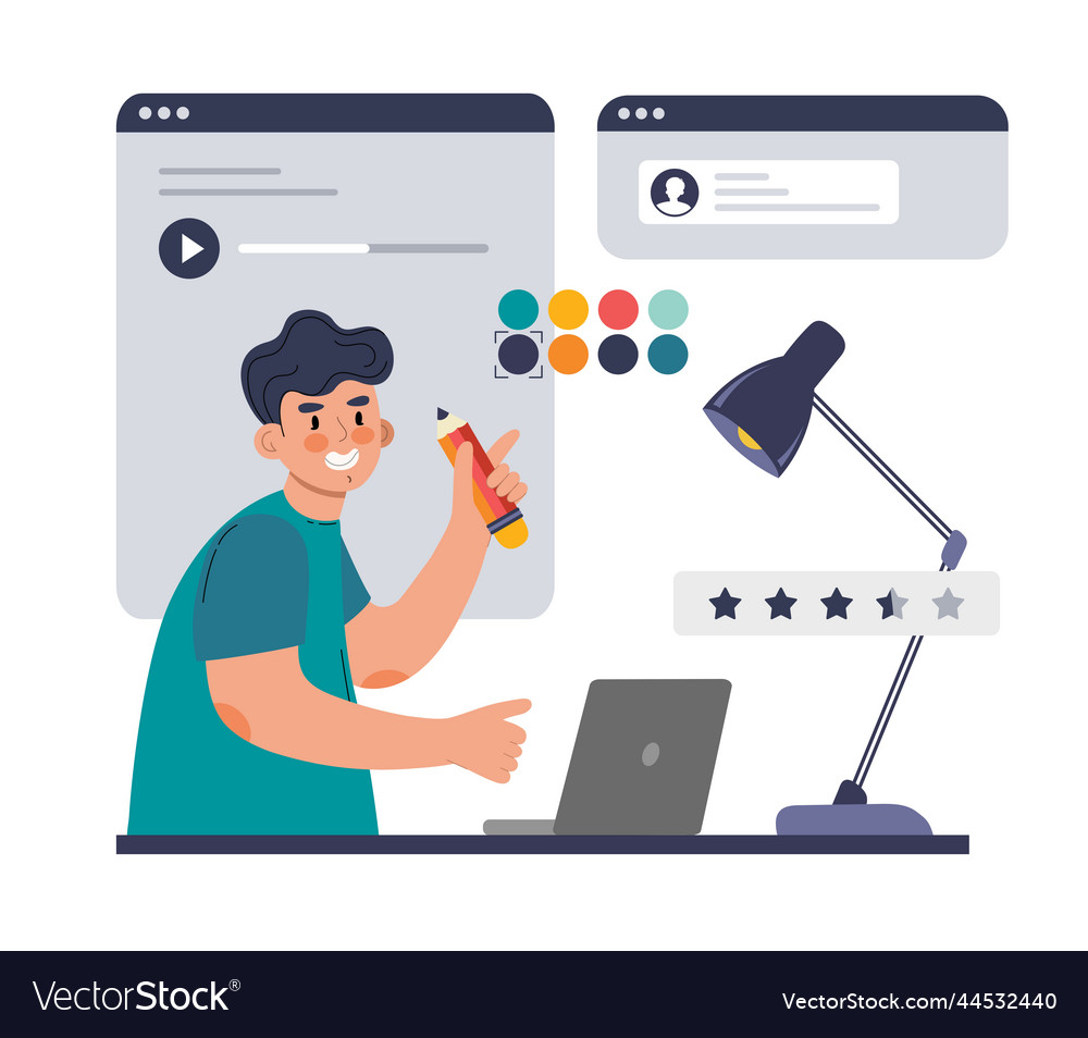 Ui ux designer arrangement interface elements Vector Image