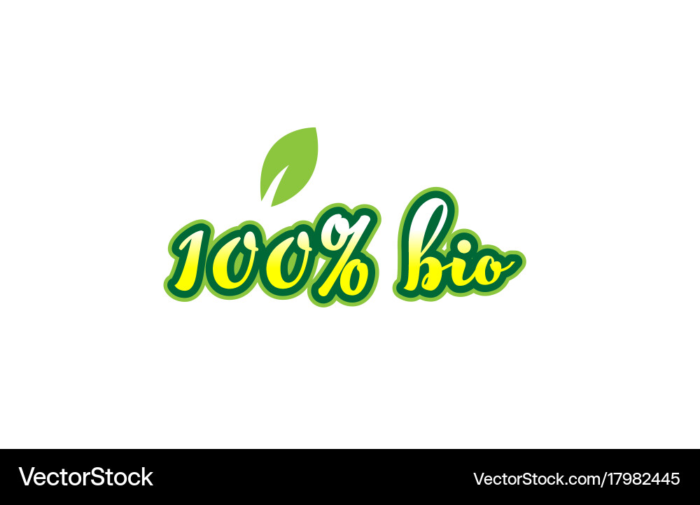 100 bio word font text typographic logo design Vector Image