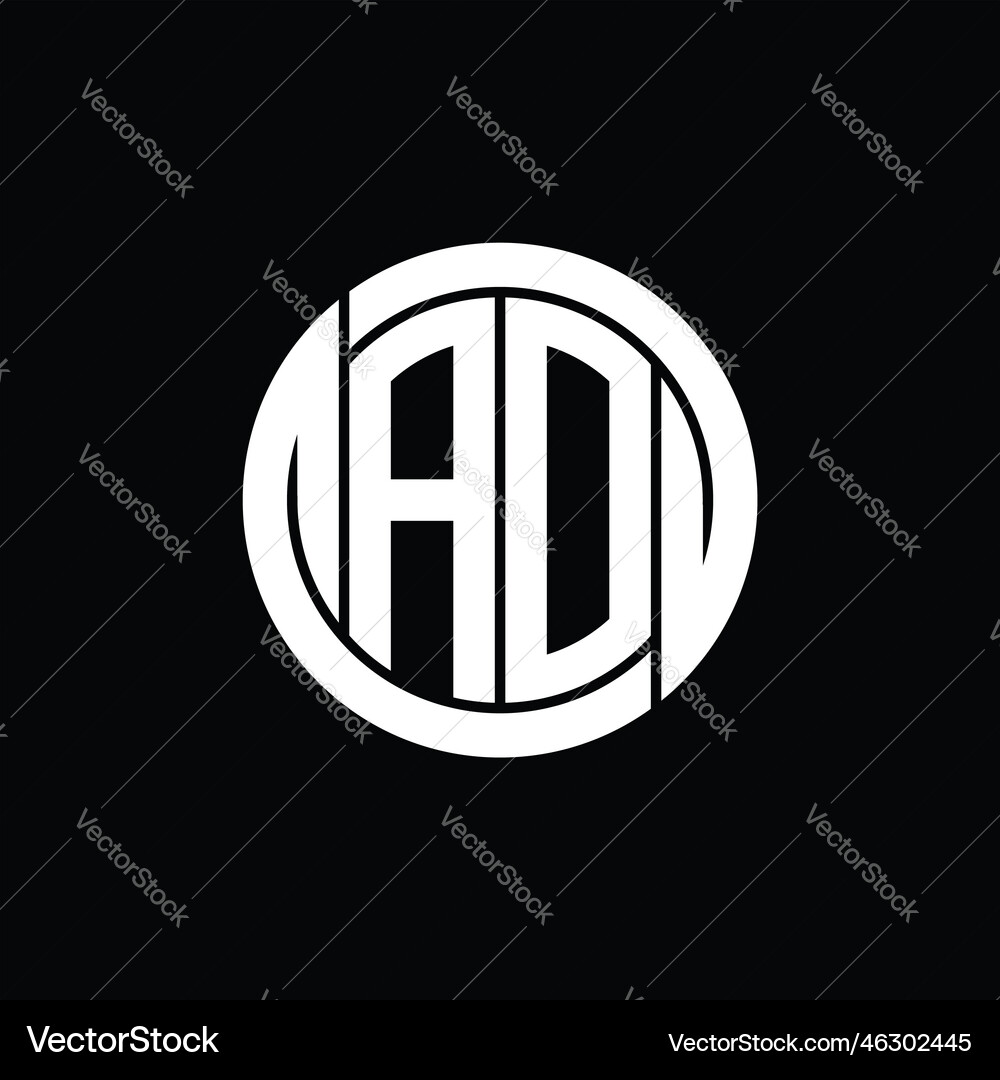 Ad logo monogram shield inside circle shape Vector Image