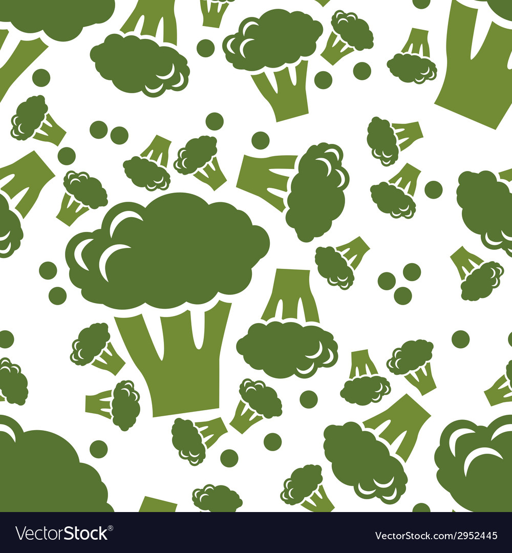 Broccoli seamless pattern Royalty Free Vector Image