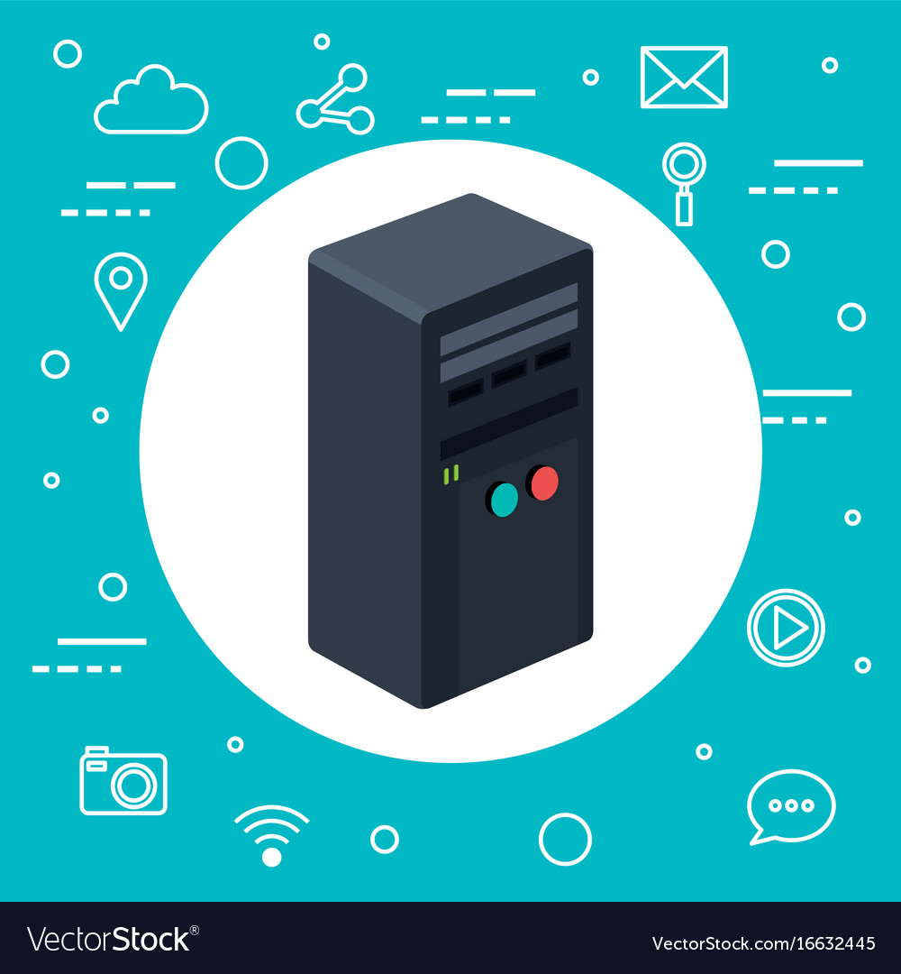 Case computer server workstation technology Vector Image