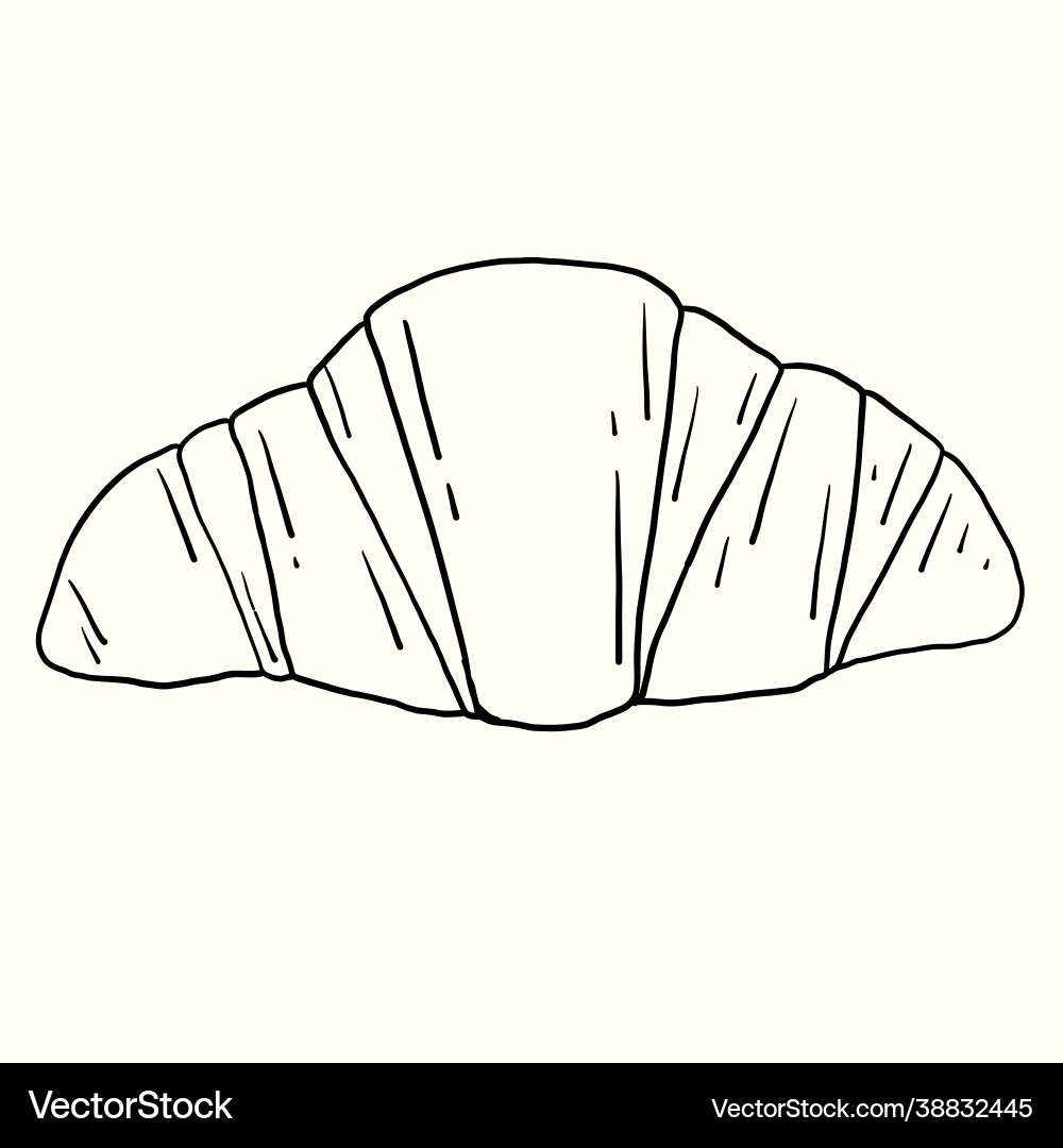 Doodle freehand sketch drawing croissant bread Vector Image